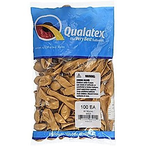 Qualatex 5" Metallic Gold Latex Balloons (100ct)