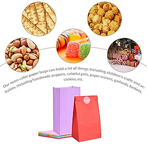 Shindel 36PCS Paper Teat Bags, Colorful Gift Bags with Stickers Party Favor Treat Bags Goodie Bags for Birthdays Baby Showers Crafts Wedding