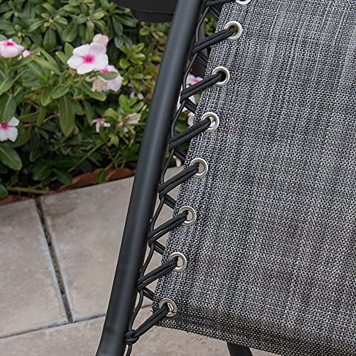 BELLEZE Zero Gravity Chairs Set of 2, Outdoor Adjustable Folding Lawn Chairs Recliner Chairs with Cup Holder Pillow, Lounge Chairs for Patio Camping Garden Beach Pool Side Deck, Gray