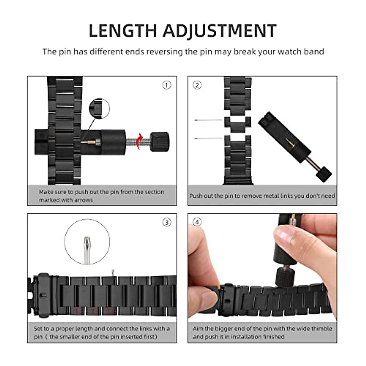 Maledan Compatible with Apple Watch Band 44mm 45mm 42mm 49mm 41mm 40mm 38mm Men Women, Adjustable Stainless Steel Metal Bands Accessories for iWatch Ultra Apple Watch Series 8 7 6 5 4 3 2 1 SE, Black