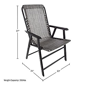 Pure Garden Folding Lounging Chair, Grey