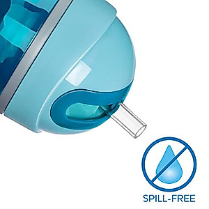 Chicco Insulated Flip-Top Straw Spill Free Baby Sippy Cup, 12 Months+, Blue/Teal, 9 Ounce (Pack of 2)