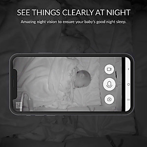 KAMI by YI Smart Baby Monitor with Camera and Audio, Encrypted WiFi HD Video, Sleep Tracking, Night Vison and Light, 360° Speaker, Room Temperature & Humidity Sensors, Works w/Alexa & Google