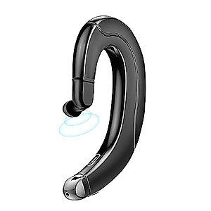 AOCOAKW Ear Hook Bluetooth Headset V5.0 with Mic, Lightweight Painless Singel Ear Wireless Earphones 5 Hrs Playtime for Android Phones/iPhone X/8/7/6, Non Bone Conduction Headphone with Ear Plug