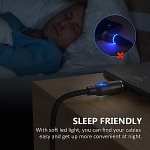 A.S Magnetic Charging Cable, Magnetic Type C Cable Fast Charging Data Sync Magnetic Cable Magnetic Phone Charger for Micro USB, USB C, i-Product Smartphones(3.3ft/3.3ft/6.6ft/6.6ft,Black)