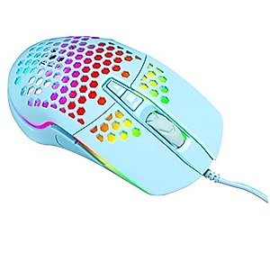 SOLUSTRE Laptop 1 PC Mute USB Honeycomb for Design Shell Backlight Accessory Bar Luminescent Compatible Hollow-Out Rainbow Desktop Home Mice RGB Optical Computer Conter Ergonomic with Wireless Mouse