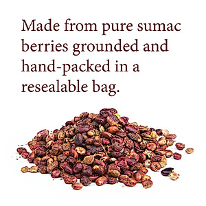 The Spice Way - Pure 100% Ground Sumac Spice, No Salt, no GMO, no Irradiation, Sumac Seasoning Powder 4 oz (resealable bag) (Sumak)