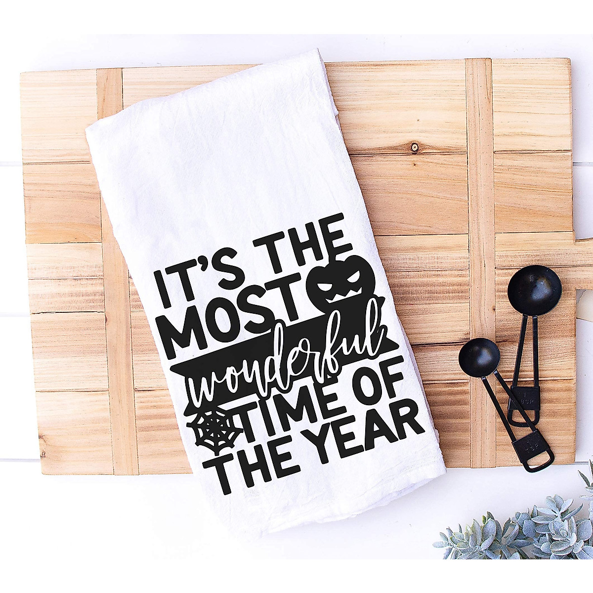 Handmade Funny Kitchen Towel - 100% Cotton Autumn It's The Most Wonderful Time of the Year Kitchen Towel - 28x28 Inch for Chef Housewarming Pumpkin Birthday Gift (It's the Most Wonderful Time...)
