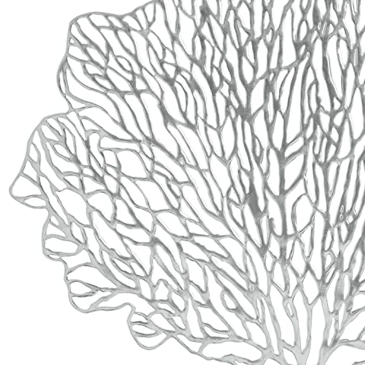 Home Details 4 Pack Coral Metallic Placemats | Detail Décor | Perfect Tablescape | Great for Dining Room | Kitchen Table | Island Counter | Coffee Table | Coral Design | Sliver