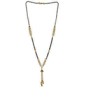 Aleafa Armlet Presents Gold Plated Combo of 3 Mangalsutra Necklace Pendant Tanmaniya Nallapusalu Black Bead Chain for Woman and Girls. #Aport-0746