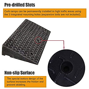 Threshold Ramp, Rubber Ramps for Wheelchairs/Driveway/Scooters, 4/5/6inch Rise Heavy Duty Curb Ramp Threshold Ramps for Garage Garden Parking Lots (Size : 14cm/5.5in)