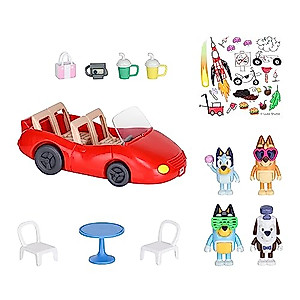 Bluey Vehicle and 4 Figure Pack, Escape Convertible with Four 2.5 Inch Figures, 9 Accessories and Sticker Sheet | Amazon Exclusive