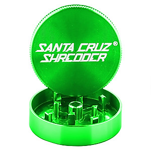 Santa Cruz Shredder Metal Herb Grinder Knurled Top for Stronger Grip 2-Piece Small (Mini) 1.7" (Green)