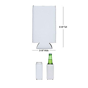 SNERTZ 12 Pack Slim Can Cooler White Blank DIY Sublimation Durable Neoprene Insulated Skinny Beer Seltzer Can Holder Cooler Sleeve Coolies Fits 12oz cans