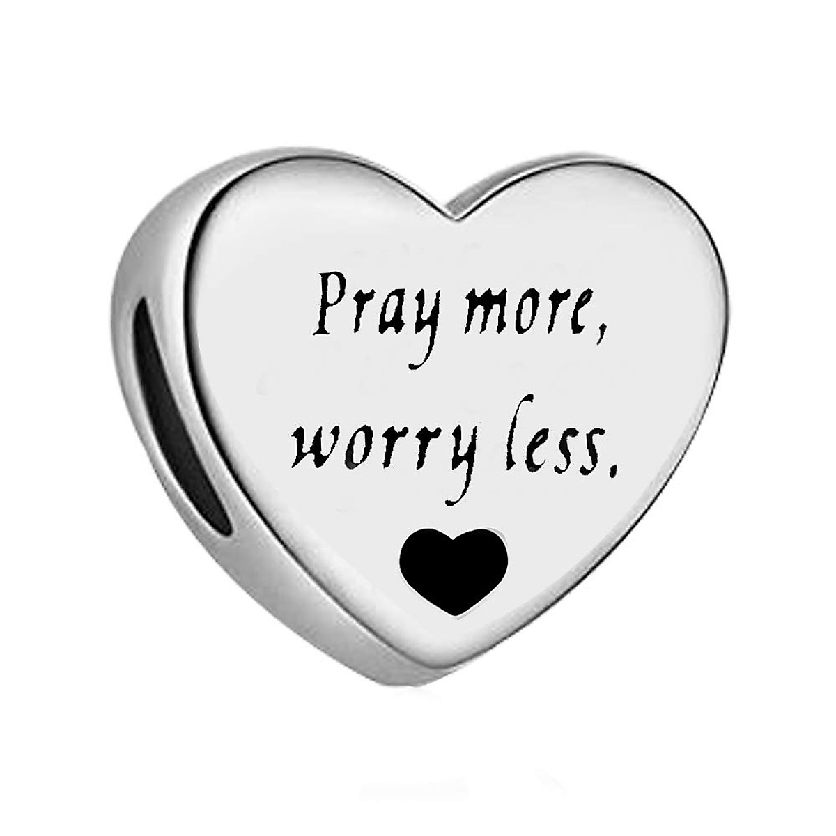 SBI Jewelry Bible Cross Heart Charm Compatible with Pandora Charm Bracelet Christmas Family Friends Jesus God Pendant Gift Crystal Clear Birthstone Anniversary