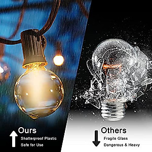 hyrion Globe Outdoor String Lights,100ft G40 Patio Lights with 15W E12 Socket Base,50 Edison Bulbs Waterproof led String Lights Outside for Backyard Balcony Garden Party Decor