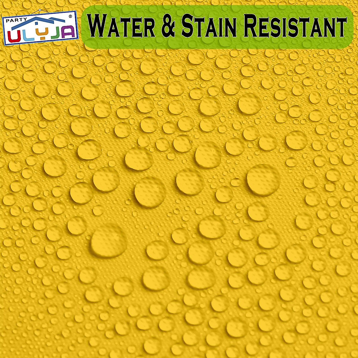 PARTY ULYJA Yellow 2 Pack Plastic Tablecloth Round 84 Inches Disposable Sunny Mustard Yellow Durable Table Covers for Dining, Birthday, Wedding, Picnic, Event and Outdoor Use