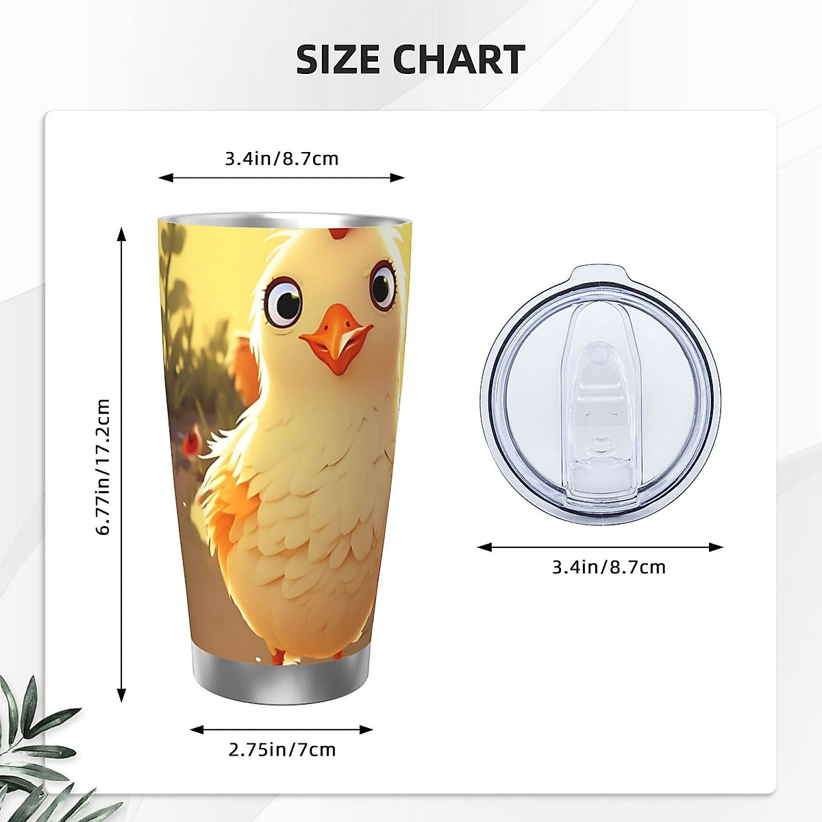 GDSHJKLW Chicken Chick Tumbler With Lid And Straw 20oz Stainless Steel Leakproof Travel Coffee Mug Double Wall Insulated Cup Gifts For Women Home Office