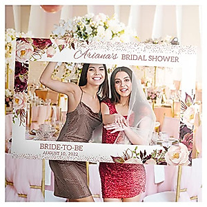 Rose Gold Bridal Shower Photo Booth Frame - Custom Bridal Shower Frame Photo Booth - Personalized Bridal Shower Photo Booth Sign