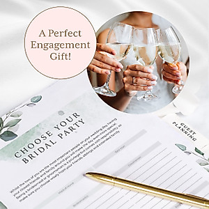 Wedding Planner & Organizer - Floral Gold Edition - Diary Engagement Gift Book & Bride To Be Countdown Calendar