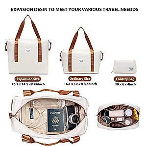 LONG VACATION Luggage Set 4 Piece Luggage Set ABS hardshell TSA Lock Spinner Wheels Luggage Carry on Suitcase (WHITE-BROWN, 6 piece set)