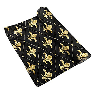 fenrris65 Soft Hand Towels, Black-Fleur-De-Lis Highly Absorbent Quick-Dry Towels Multipurpose for Bathroom, Hotel(12'' X 27.5'')