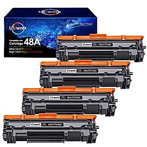 Uniwork 48A CF248A Toner Compatible Toner Cartridge Replacement for HP 48A CF248A Toner Cartridge HP Compatible with Laserjet Pro M15w M29w M30w M31w MFP M28w M29a M15a M16w Printer Toner, 4 Black
