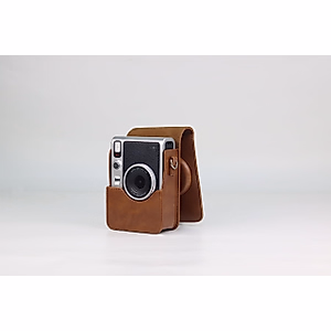Fujifilm Instax Mini EVO Hybrid Brown Instant Camera | Fuji Instax Mini Twin Pack Instant Film | 32GB microSD | Camera Case - Bundle