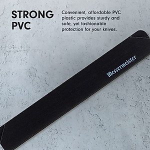 Messermeister 8” Slicer Edge-Guard, Black - Fashionable & Functional Knife Protector for Carving & Slim-Blade Knives - 2 Blade Entry Notches - 8.5” x 0.9375”