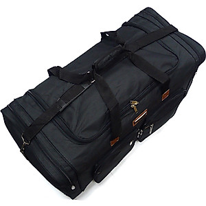 18" / 22" / 25"/ 28" Polyester Duffel Bag/Sports/Gym/Carry-on Duffle-Black (Black, 22-inch)