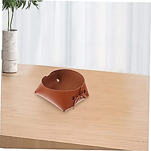 4 pcs Desktop Storage Box Key Organizer Tray dice Rolling mat Board Game Storage entryway catchall Holder Dresser Organizer Table Decor Tabletop Storage Tray Manager Leather Coin