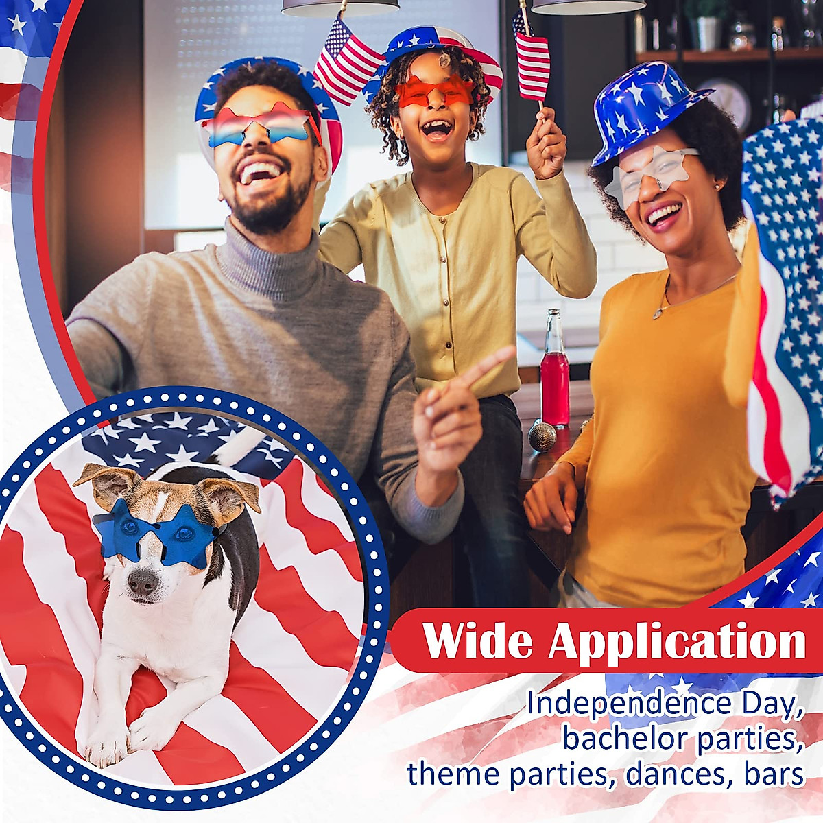 Xuhal 12 Pcs Star Shaped Sunglasses Bulk 4th of July Star Glasses Patriotic Glasses for Independence Day Party Favors