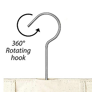 JIANWEI Canvas Clothespin Bag, Clothes Pins Bag Holder, Laundry Clothes Pin Storage Organizer with Hook, Portable Hanging Storage Organizer For Home Balcony Travel(Beige)