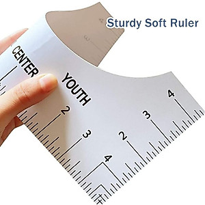 T Shirt Alignment Tool , Acrylic T-Shirt Ruler Guide to Center Designs for Vinyl and HTV Alignment Tool (Style B- 4PCS)