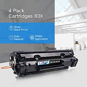 LxTek Compatible Toner Cartridge Replacement for HP 83X CF283X 83A CF283A to compatible with Laserjet Pro M201dw M201n M201 M125 M125nw M127fn M127fw M225dn M225dw Laser Printers (4-Black, High-Yield)