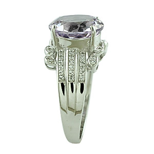 SGL Green Amethyst 5.45 Carat Cocktail Ring for Women 925 Sterling Silver Anniversary Wedding Jewelry for Women