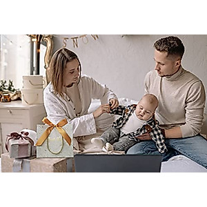 15Pack Thank You Gift Bags with Handles,Waterproof Party Favor Bags Bulk with Golden Bow Ribbon Medium Treat Bags for Wedding Bridesmaid Celebration Baby Shower(7.2x3.9x6.2inch)