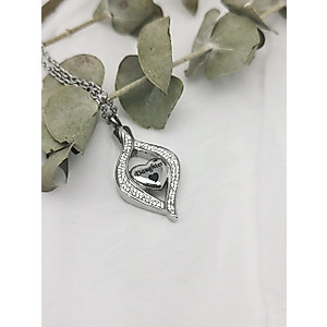 LuxglitterLin Teardrop Eye of My Heart Crystal Cremation Urn Necklace for Brother Ashes Holder Memorial Keepsake Pendant Jewelry