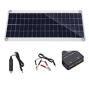 HZRU 15W 18V Solar Panel Semi-Flexible Solar Laminate Polycrystalline Outdoor Emergency Charging Pet Room with Fan for Cooling and Ventilation