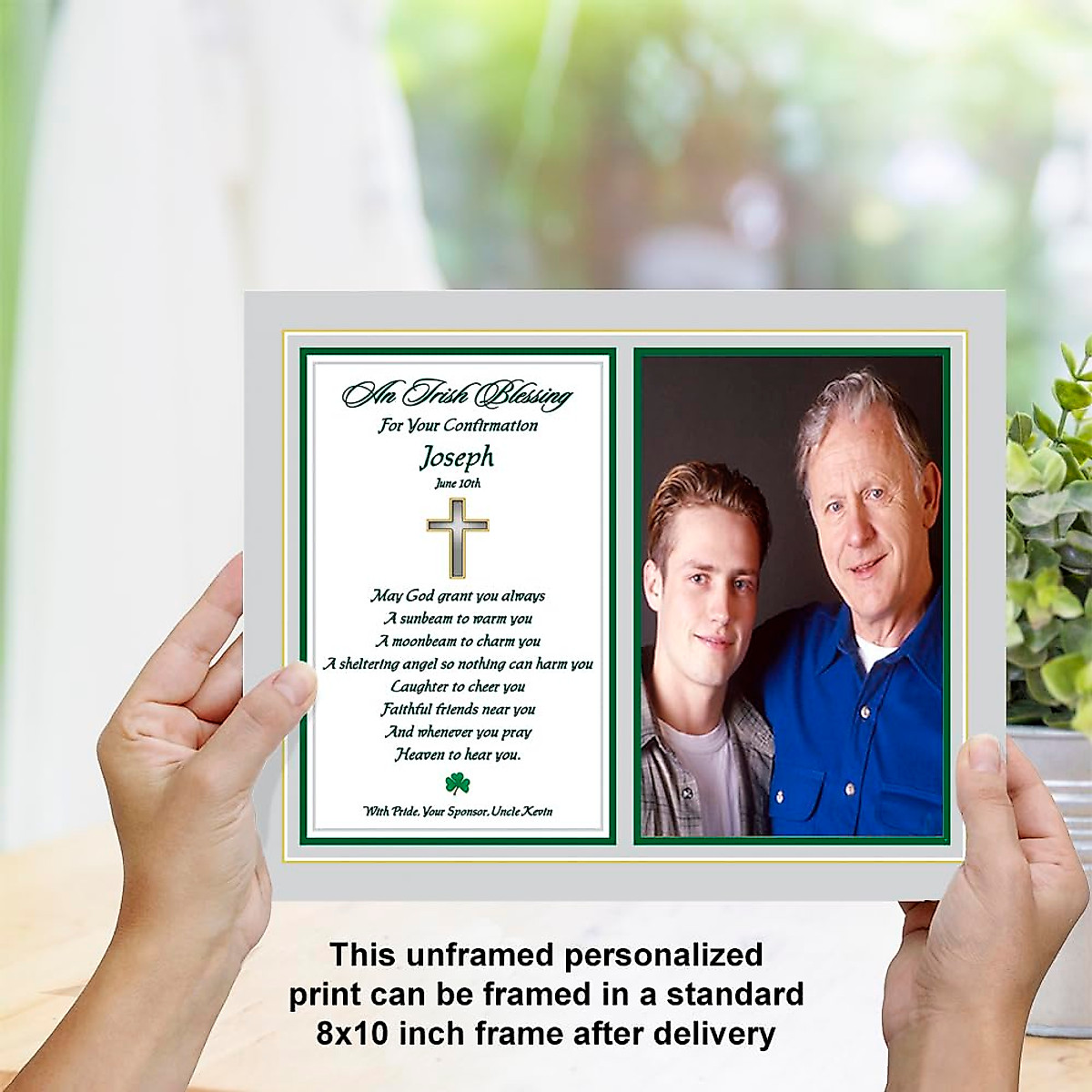 Poetry Gifts Irish Confirmation Blessing for Girl or Boy, Add 4x6 Inch Photo
