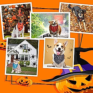 Halloween Dog Bandanas Pet Costumes - 6 Pack Triangle Scarf Adjustable Pet Bibs Kerchief Set Costume Accessories Decorations for Dogs Cats Pets Holiday Festivals Party (Large)