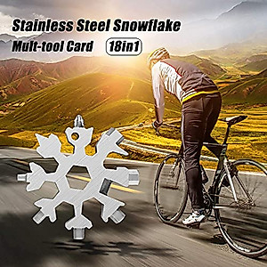 18-in-1 Snowflake Multi-Tool, BerniceKelly Stainless Steel Multitool Card Combination Compact Portable Outdoor Products Snowflake Tool Card