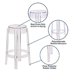 Flash Furniture Laney 25.75'' High Transparent Counter Height Stool