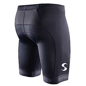 Synergy Men's Elite Tri Shorts with Mesh Pockets (Black, Small)