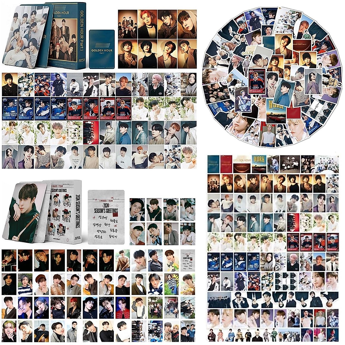 200Pcs ANITEEZ Stickers ANITEEZ Photocards Set Pack Gifts,91Pcs Vinyl Waterproof Stickers + 109Pcs Lomo Cards for Decoration(Red)