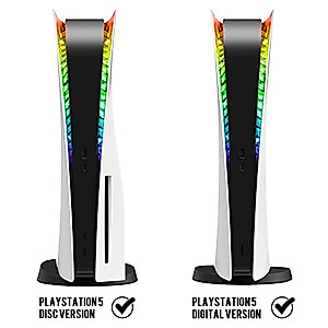 NICEMOVIC LED Light for PS5 Console, Playstation 5 LED Lights DIY Decoration Accessories, Game Sound/Music Sync, RGB 8 Colors 400 Lights Effects with USB/APP Control and 40Key IR Remote