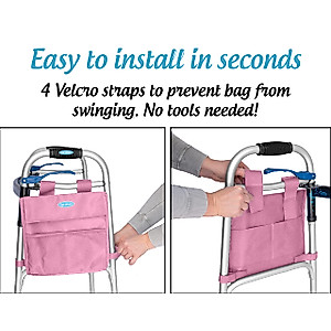 Universal 5-Pocket 11"x11" Walker Side Pouch (Pink)