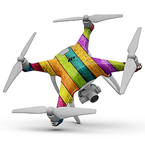 Design Skinz Design Skinz Neon Wood Planks Full-Body Wrap Decal Skin-Kit Compatible with The Drone DJI Inspire 2
