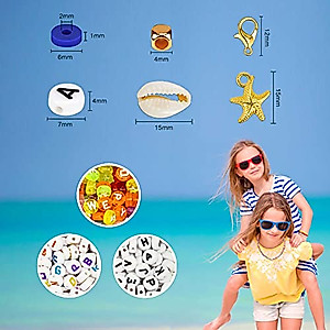 6000Pcs Clay Beads for Bracelets Jewelry Making,24Colors 6mm Flat Round Polymer Clay Spacer Beads,Heishi Beads,Letter Beads Pendant Charms Kit Necklace Earring DIY(Elastic Strings Jump Rings)