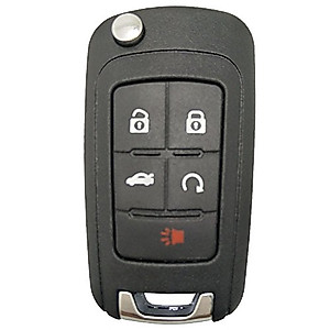 Replacement Key Fob Cover Case Shell Fit for Chevy Camaro Cruze Equinox Impala Malibu Sonic 5 Buttons Keyless Entry Remote Flip Key Shell